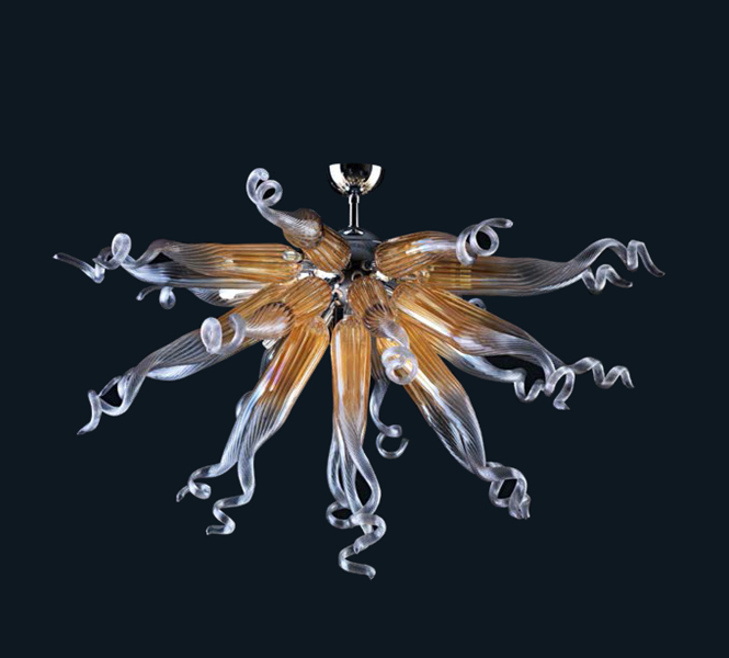 Sirio - Applique cono e corallo in vetro di murano cristallo satinato ...